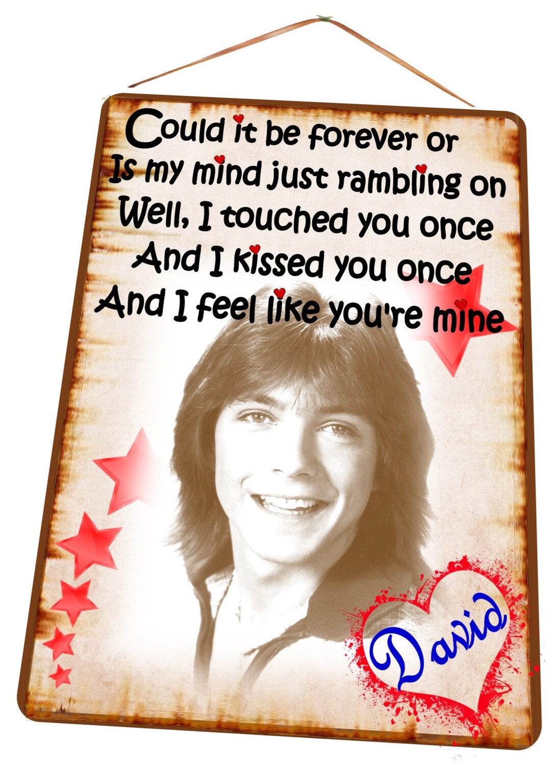 Retro David Cassidy Sign 1970s Vintage Music Sign Could It Be Forever ...