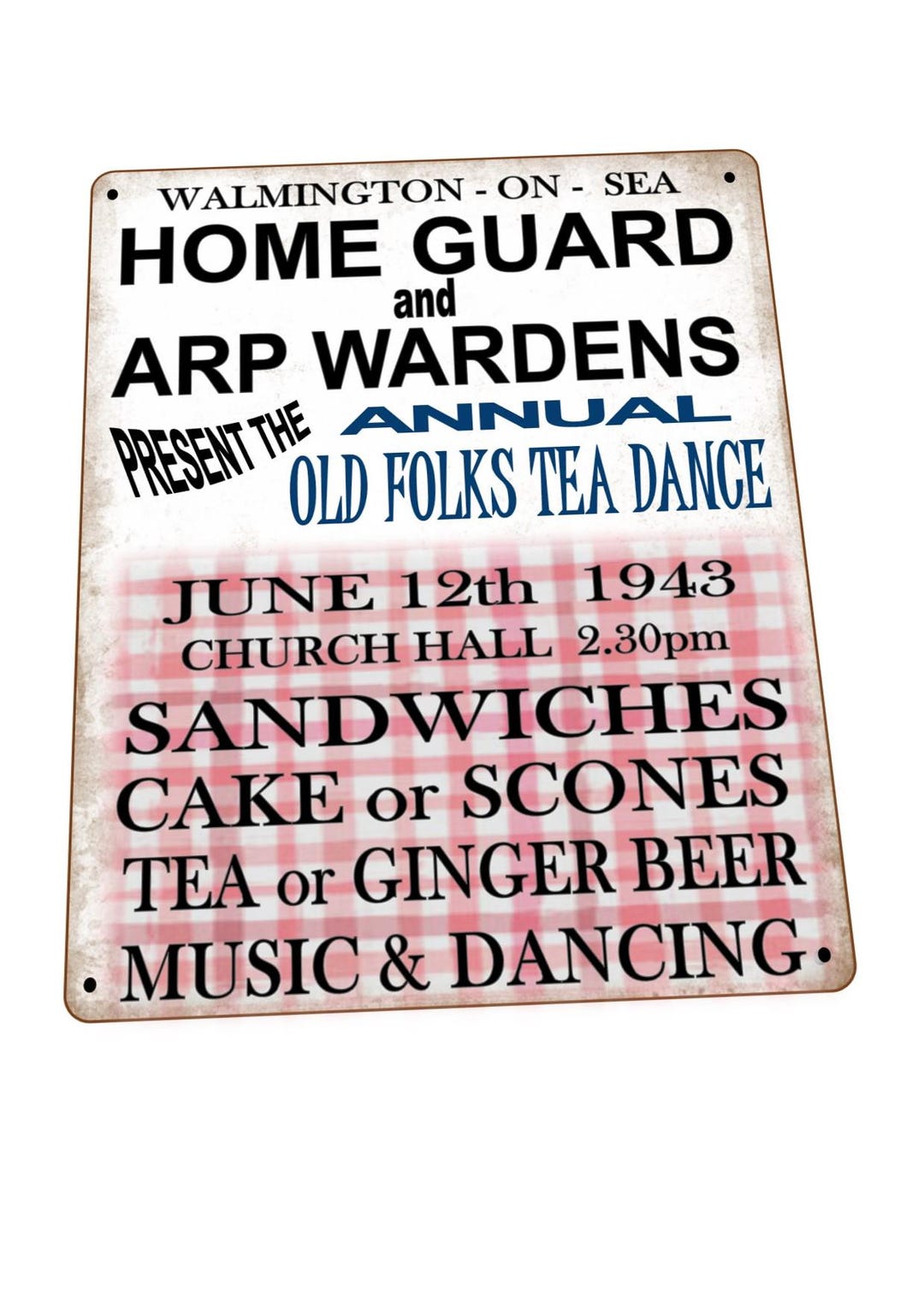WW2 Home Guard Tea Dance Poster Sign Metal Vintage Style WW2 Sign Retro ...