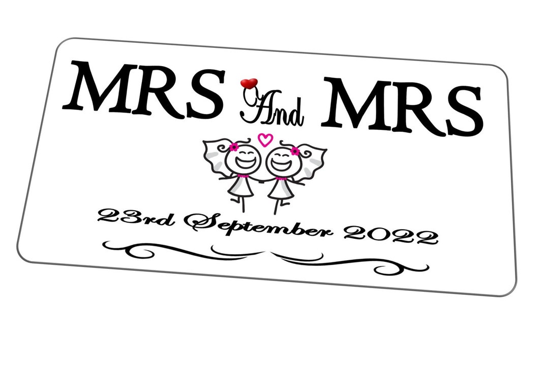 Same Sex Wedding Day Sign Personalised Wedding Day Sign Custome Mrs