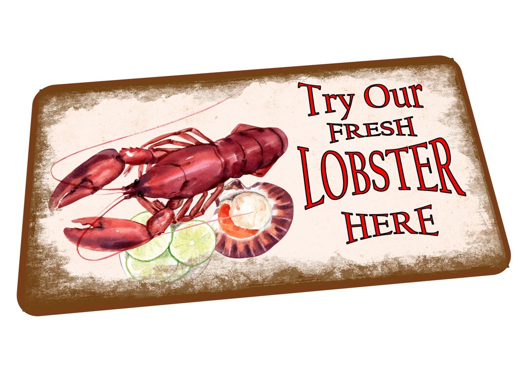 Lobster Retro Diner Style Sign Diner Sign Metal Vintage Style Retro ...