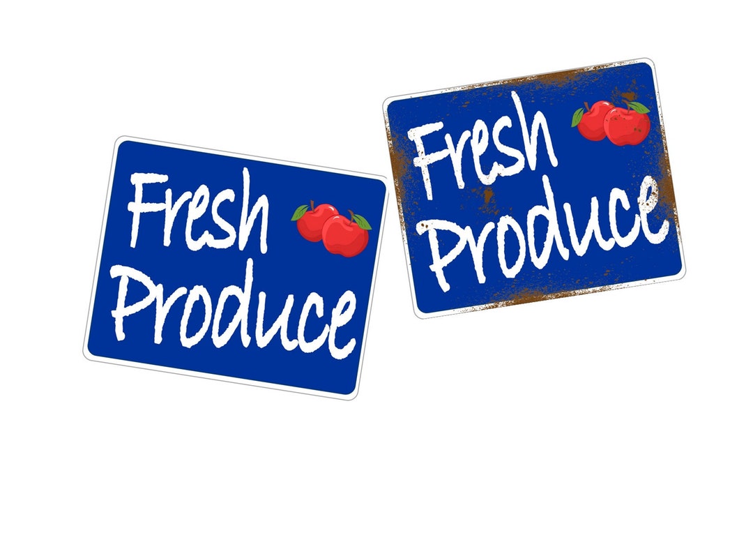 Vintage Fresh Produce Signs, Metal Fruit & Vegetable Farm Shop ...