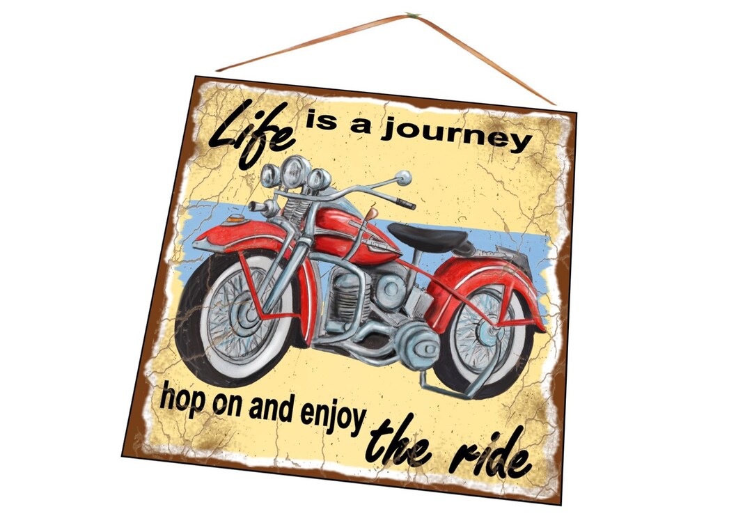 Retro Motorcycle Sign Aged Effect Wall Plaque Sign Vintage Style ...