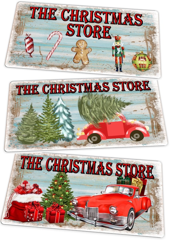 Retro Christmas Store Sign Retro Vintage Christmas Store Sign - Etsy