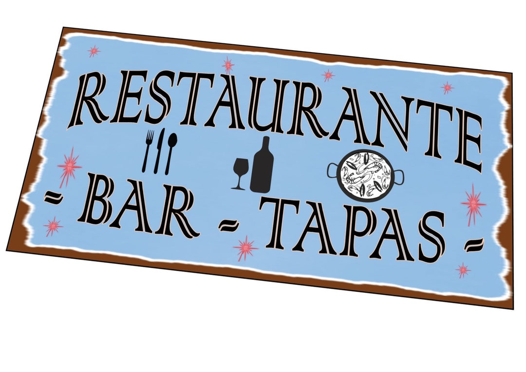 Restaurante Retro Style Sign Restaurant Sign Metal Vintage Style Retro ...