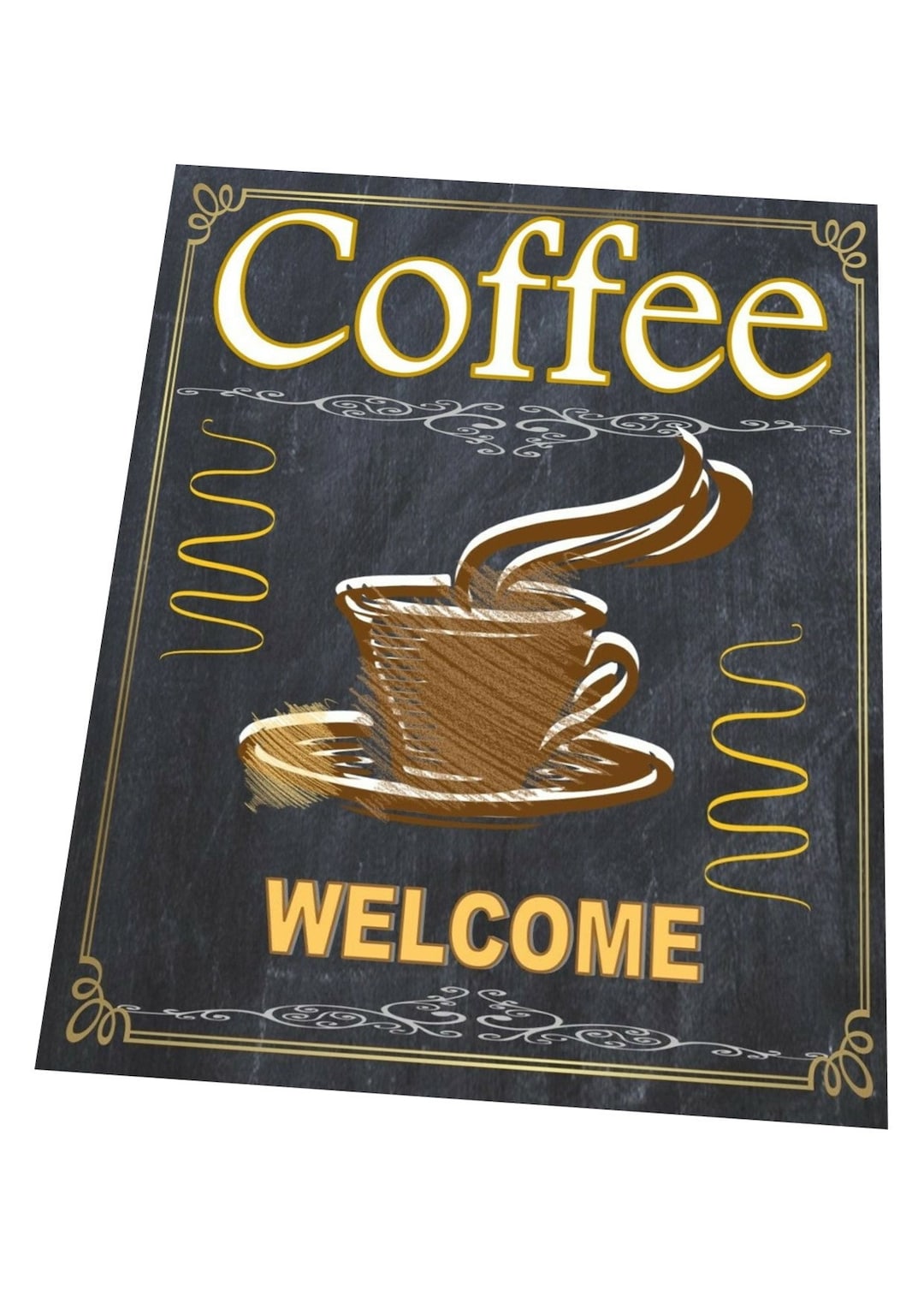 Retro Coffee Shop Sign Chalkboard Style Fresh Coffee Here Sign Retro ...