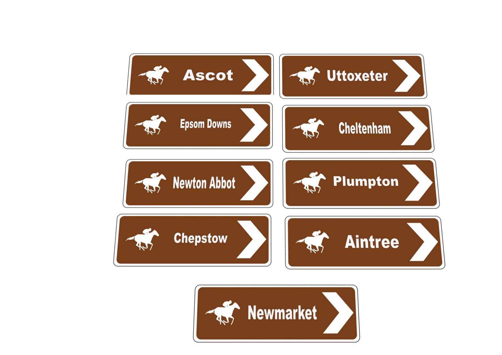 Horse Racing Sign Race Course Sign Aintree Newmarket Chepstow - Etsy