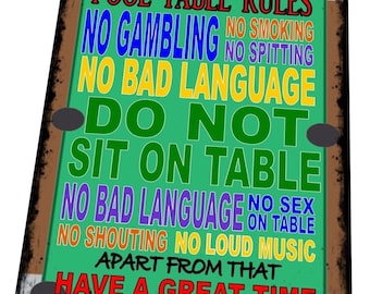 Pool Rules Sign - Etsy UK