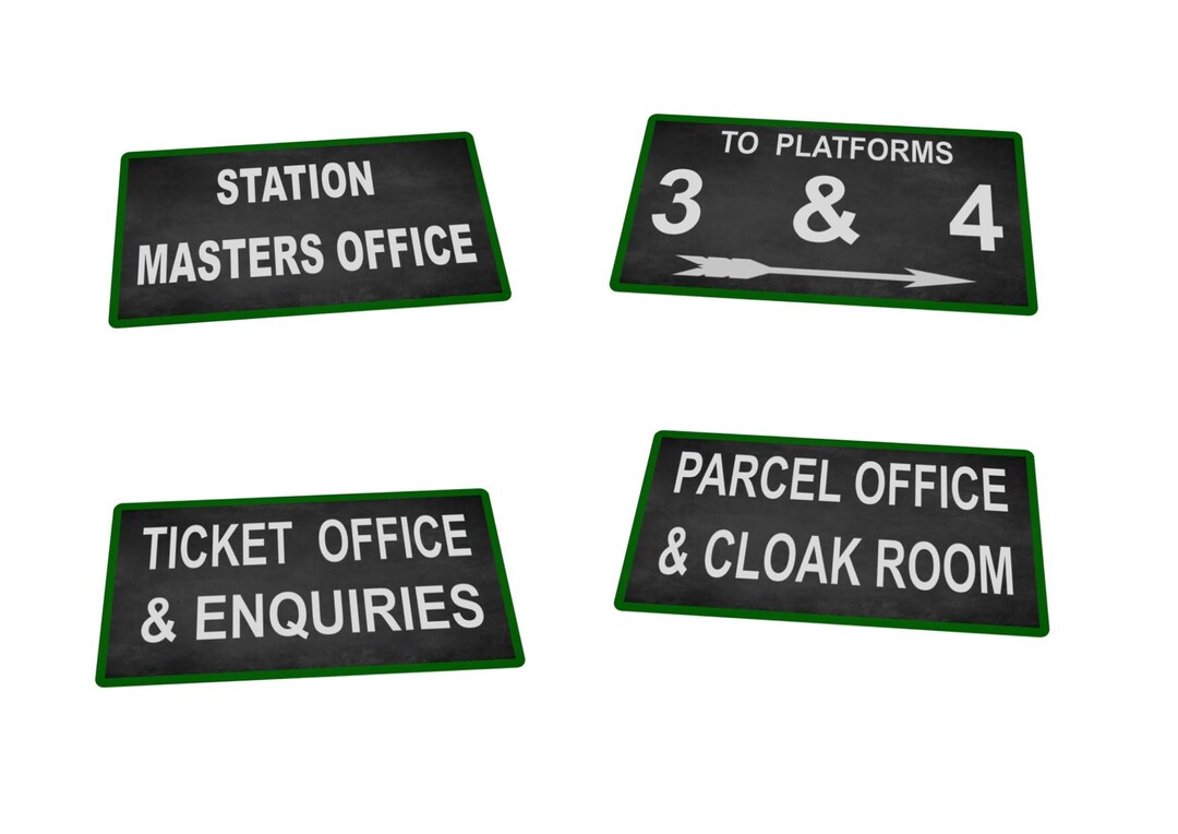 Railway Station Bygone Days Metal Signs, Retro Train Station Signs ...