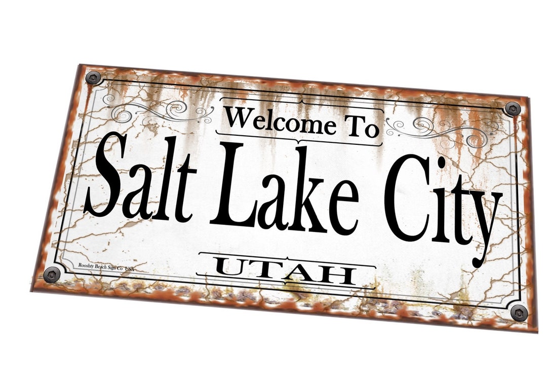 Retro Salt Lake City Utah Sign Vintage Welcome to Boston Sign American ...