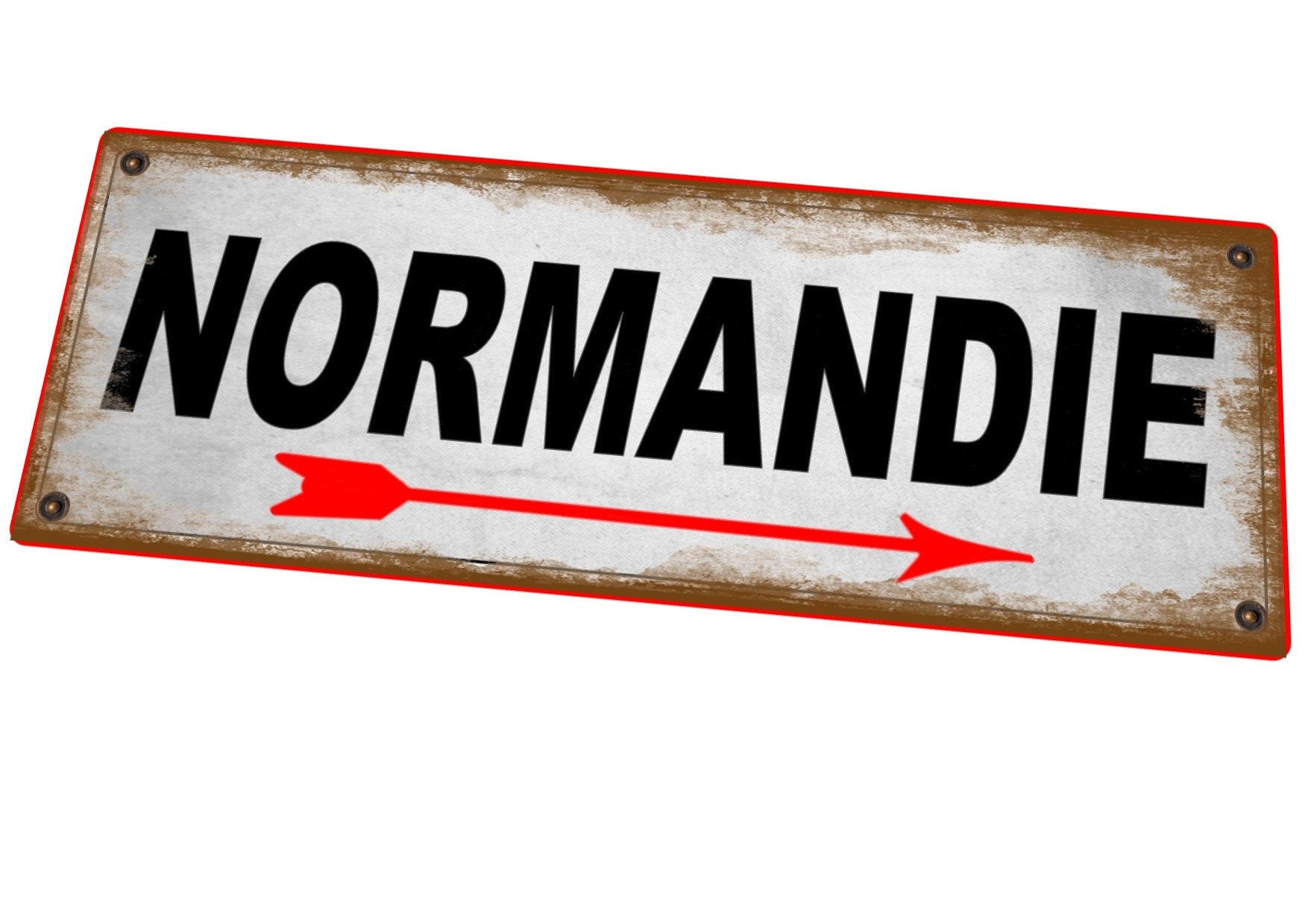 Normandie Sign WW2 Reproduction Metal Sign Vintage Style WW2 Army Sign ...