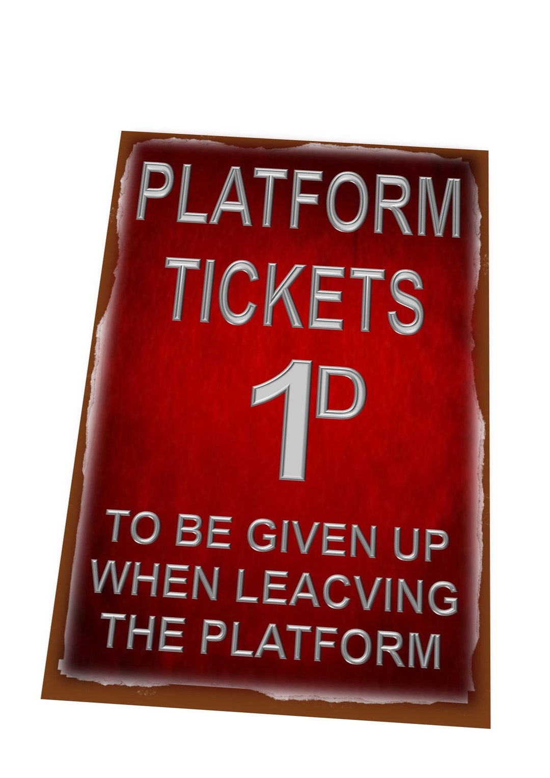 Vintage Railway Platform Tickets Sign Railway Station Metal Sign - Etsy