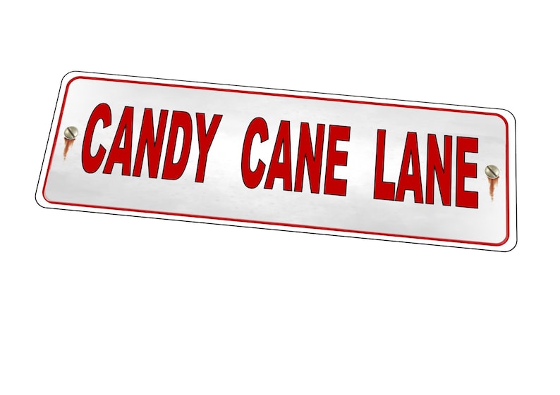 Christmas Sign Candy Cane Lane Christmas Retro Vintage Style Metal Sign ...