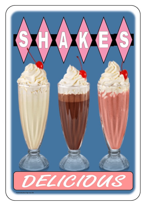 Retro Diner Sign American Diner 1950s Milk Shakes Sign Café - Etsy