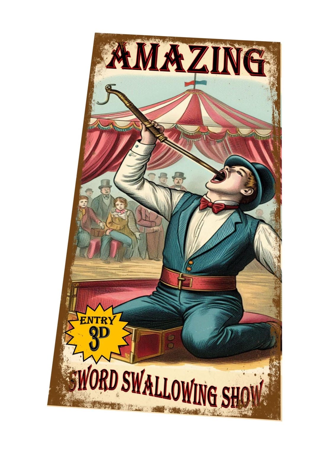 Sword Swallowing Sideshow Vintage Fairground Carnival Sign Retro ...