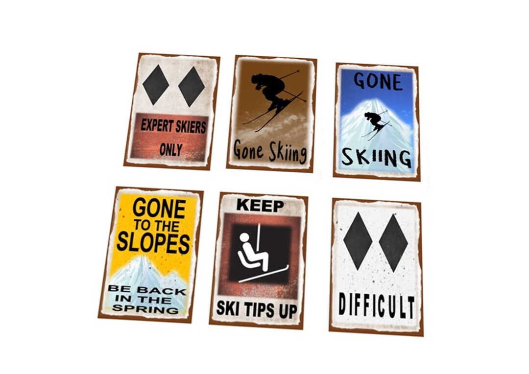 Vintage Ski Signs Skiing Ski Slopes Ski Resort Signs - Etsy