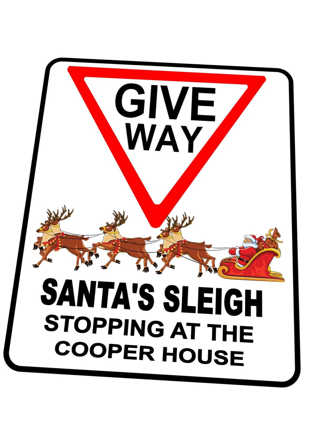 Santa Stop Here Sign Personalised Santa Stop Sign Christmas Santa Stop ...