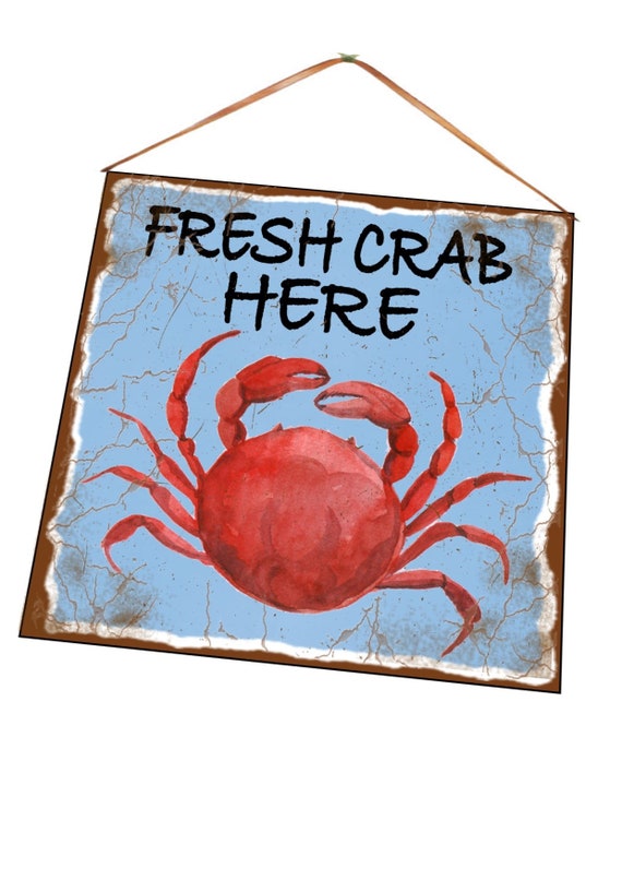 Fresh Crab Sign Retro Sign Seafood Sign Shell Fish Sign - Etsy