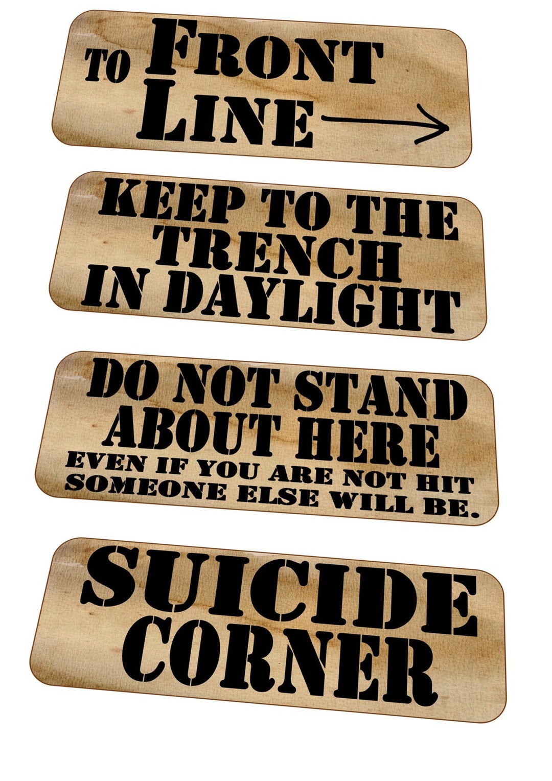 WW2 Trench Sign Battlefield Trench Signs Military Battle Signs Front ...