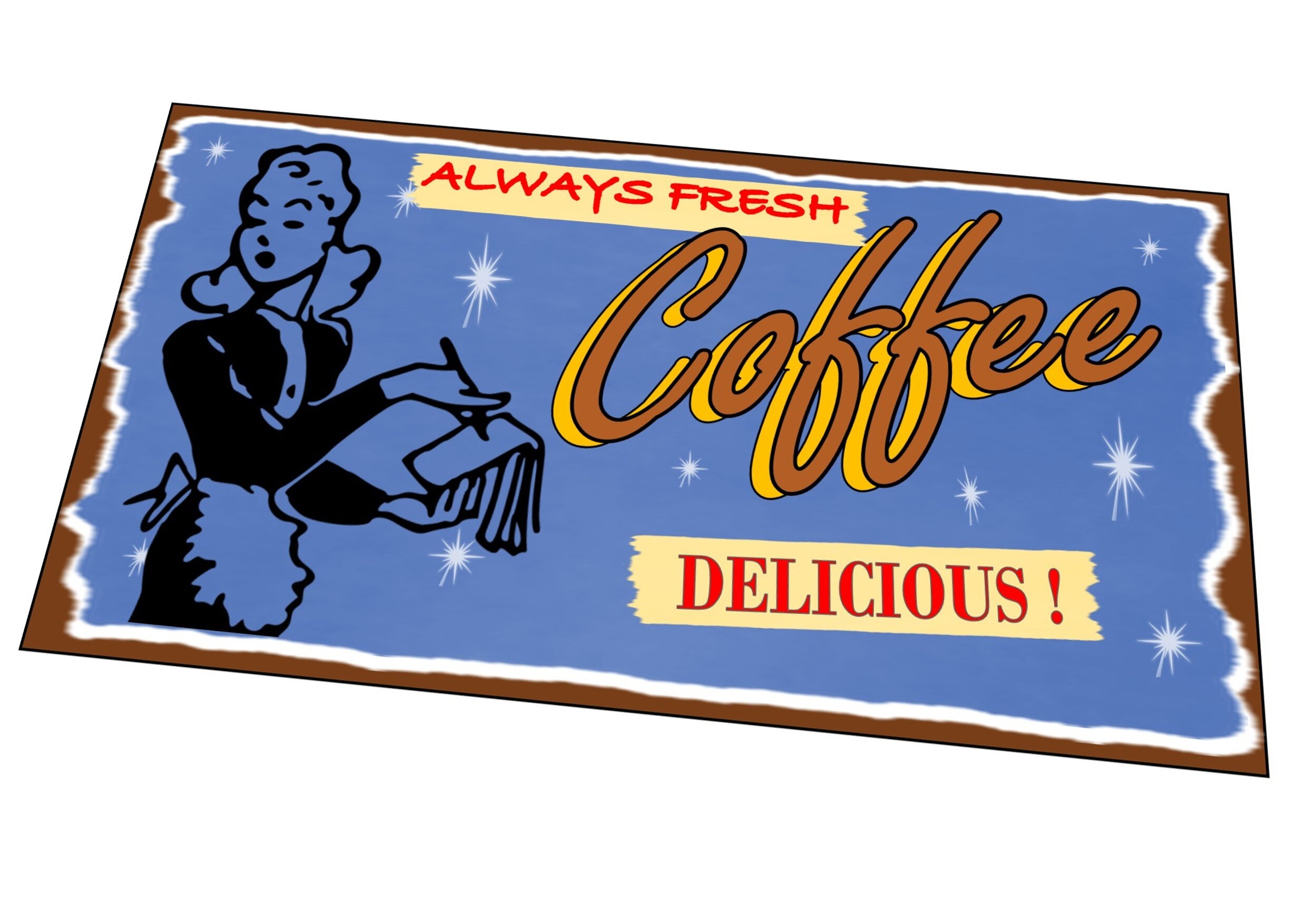 Coffee Retro Style Sign Restaurant Sign Metal Vintage Style Retro ...