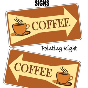 Coffee Sign Retro Style Arrow Drink Home Bar Bistro Sign Fresh Coffee ...