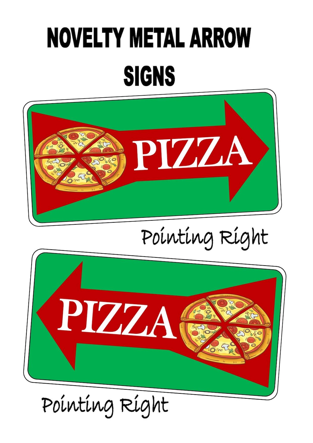 Pizza Sign Retro Style Arrow Food Café Takeaway Bistro Sign Fresh ...