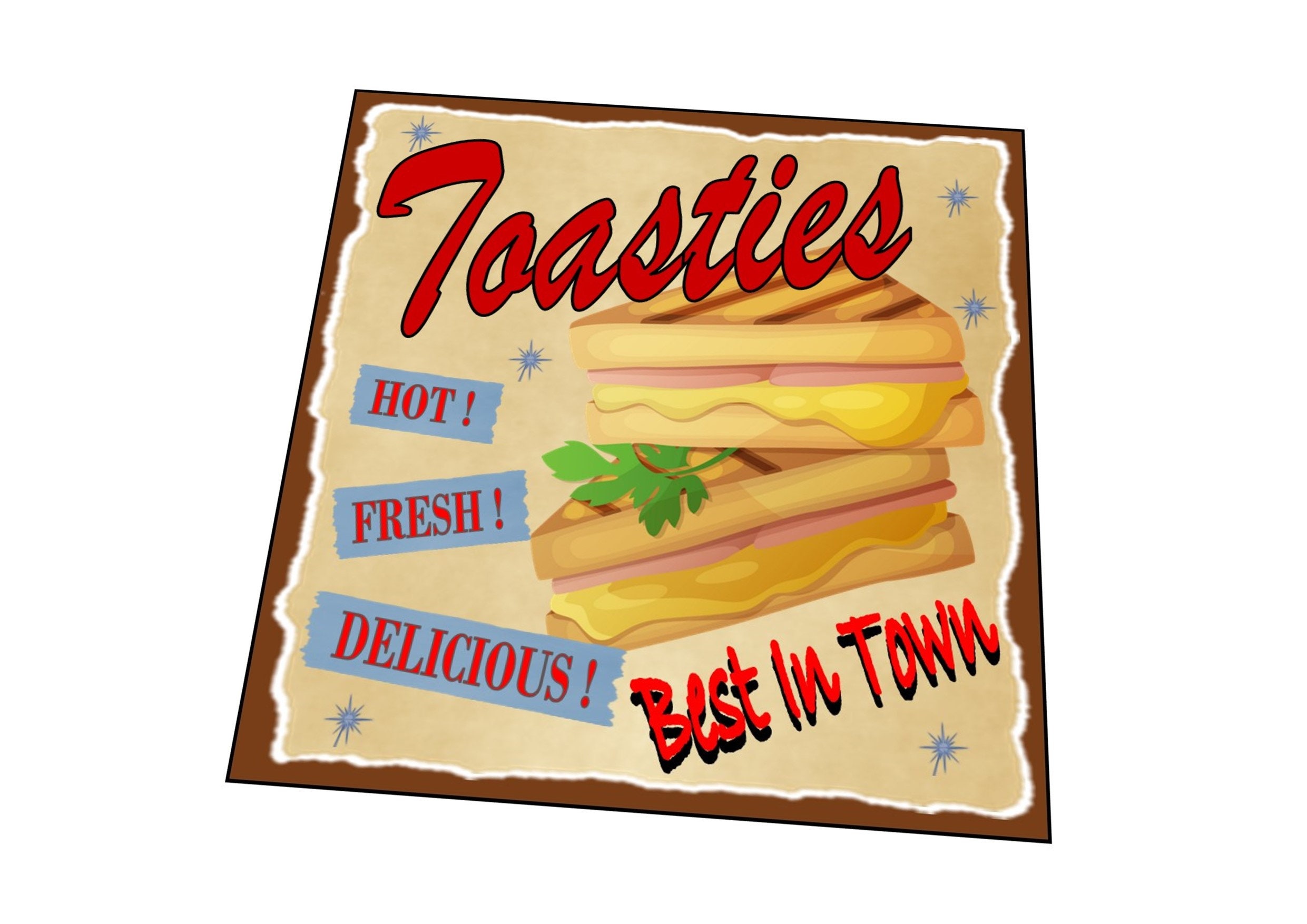Toasties Diner Sign Aged Effect Wall Plaque Sign Vintage Style - Etsy