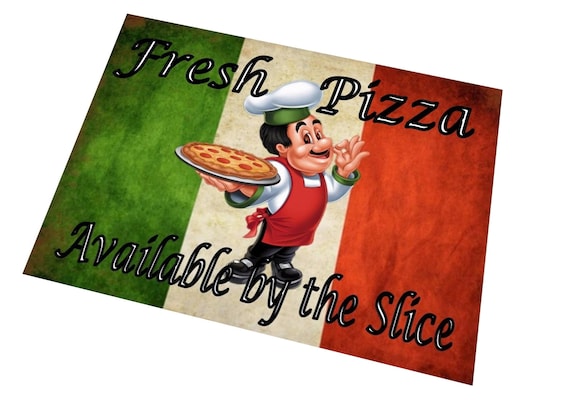 Pizza Sign Retro Italian Pizza Here Sign Fresh Pizza Sign - Etsy