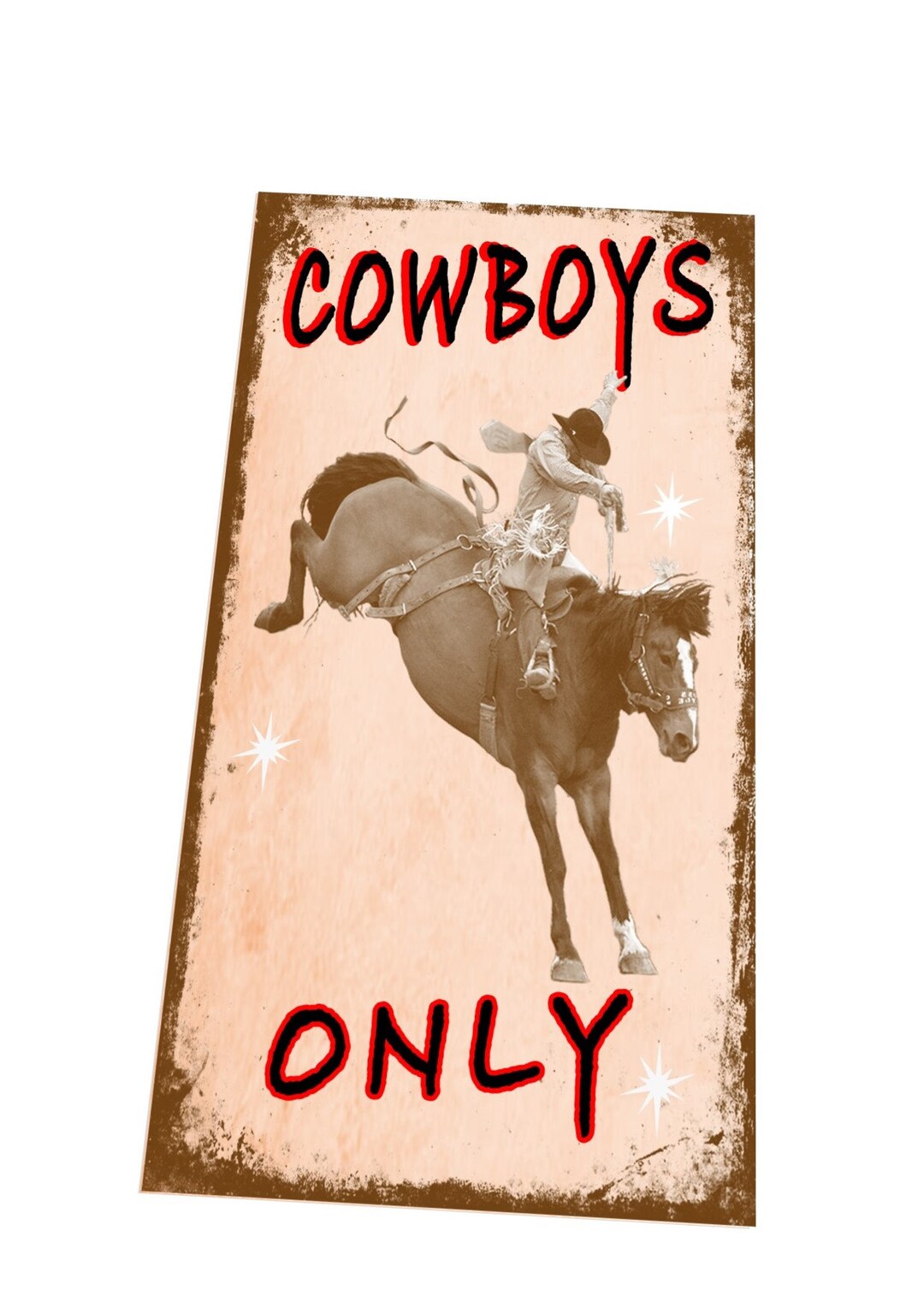 Cowboy Wild West Metal Sign Wall Plaque Rodeo Cowboy Sign Western Ranch ...