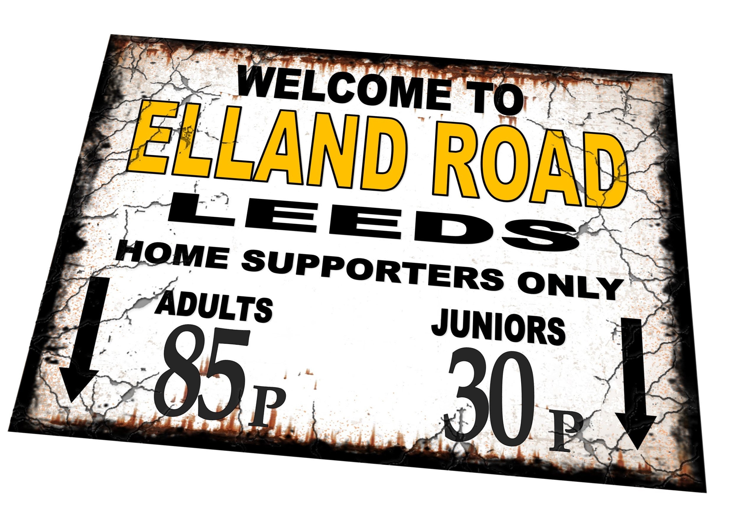 Elland Road Leeds Football Turnstile Sign Reproduction Aged Effect ...