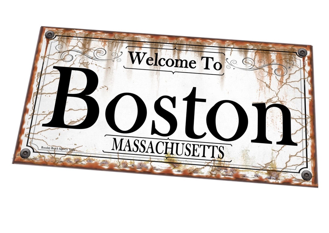 Retro Boston Sign Vintage Welcome to Boston Sign American Retro Town ...
