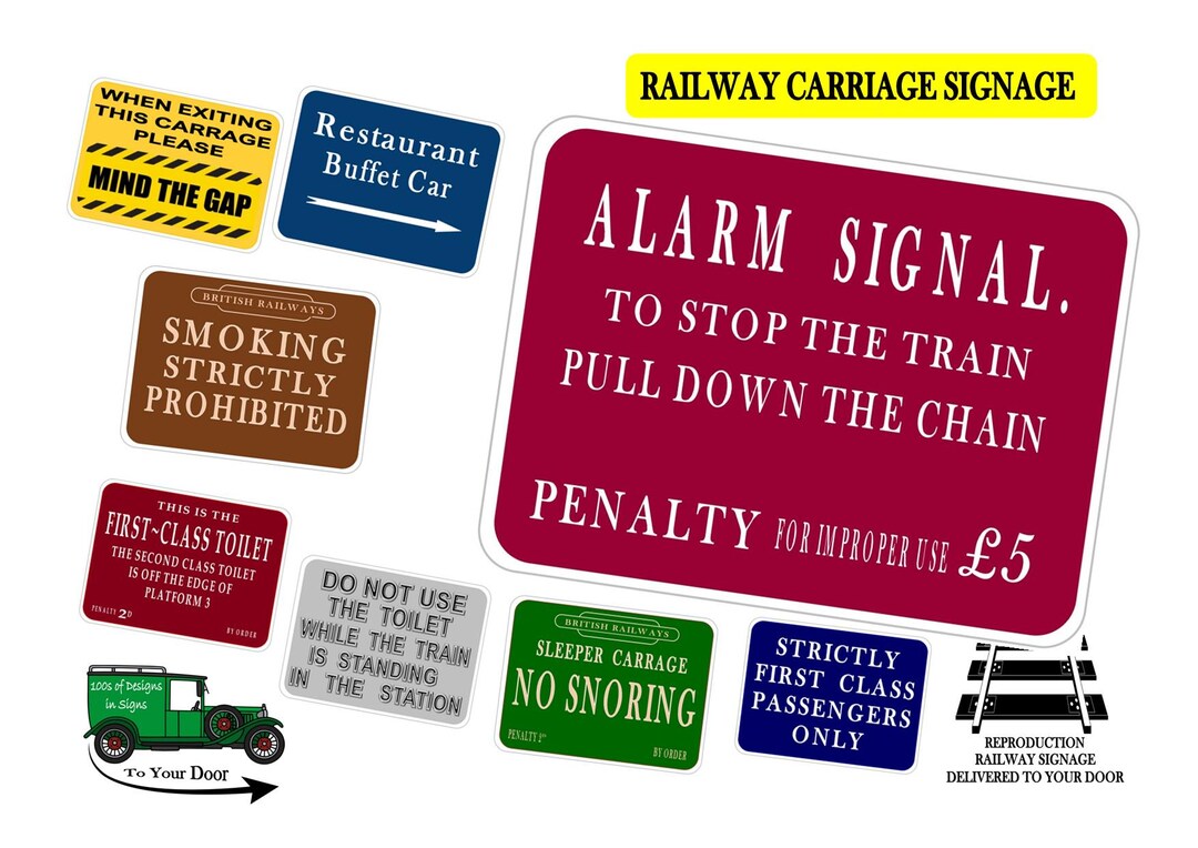 Railway Signs Retro Style Railway Carriage Sign Metal Vintage Style ...