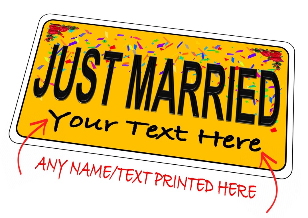 Just Married Novelty Number Plate Personalised Number Plate ...