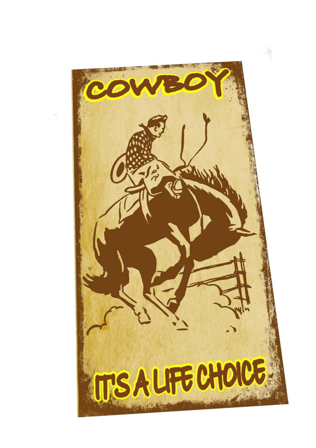 Cowboy Wild West Metal Sign Wall Plaque Rodeo Cowboy Sign Western Ranch ...