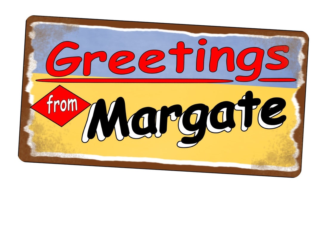 Margate Retro Sign Vintage Style Metal Sign 15cm X 29cm Metal Sign Aged ...