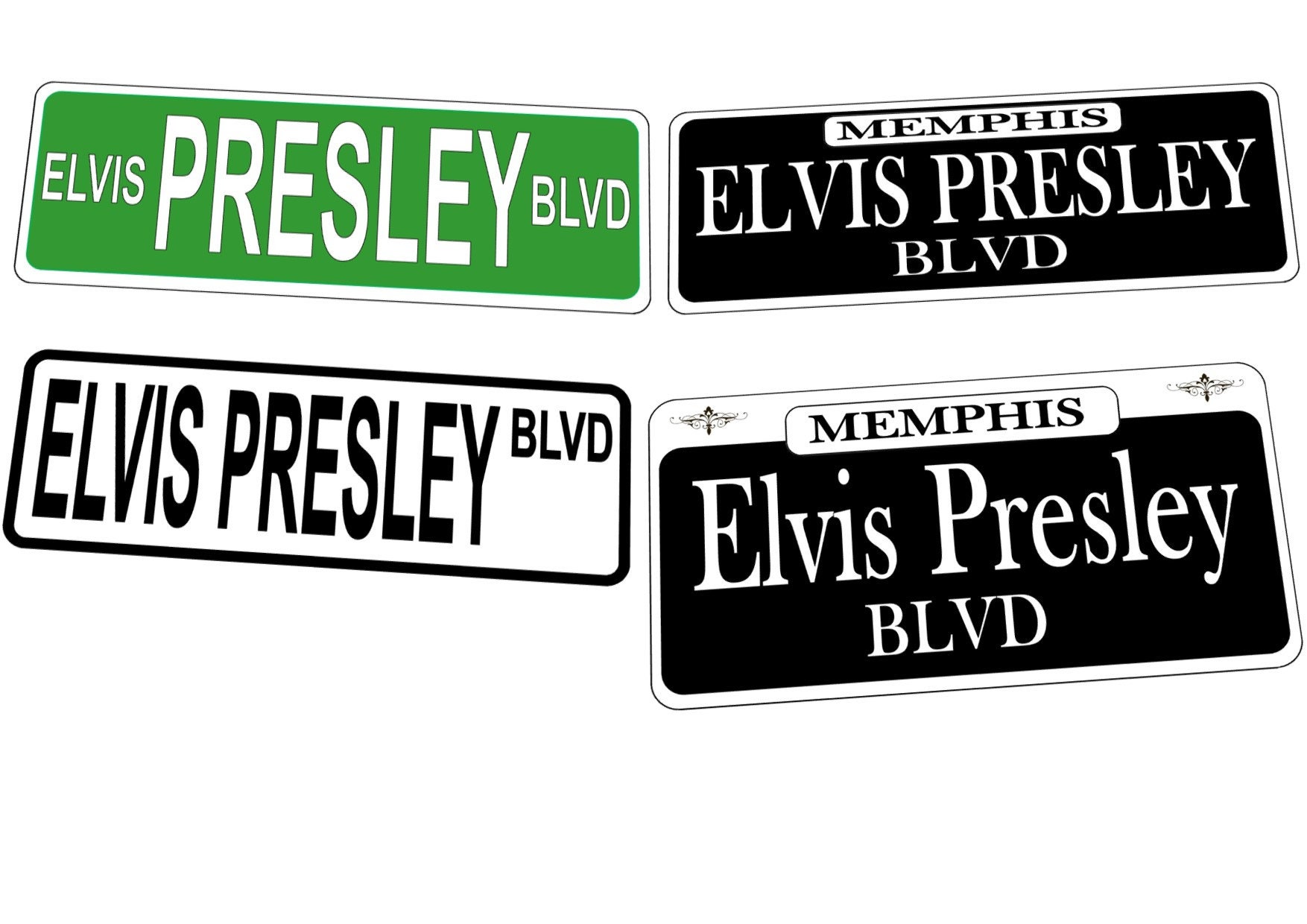 Elvis Presley Boulevard Sign Reproduction Memphis Street Sign Fun ...