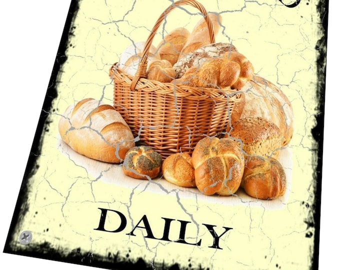 Bakery Sign Novelty Retro Bakers Wall Sign Plaque Fun Fresh Bread Sign ...