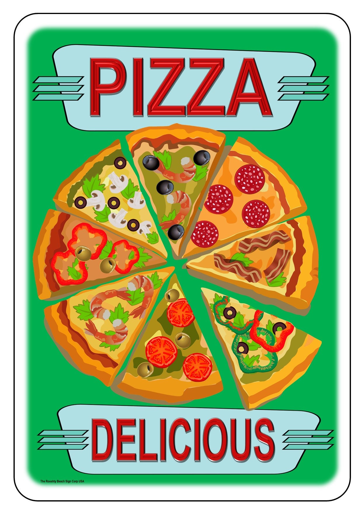 Retro Pizza Sign American Diner 1950s Pizza Sign Café Sign Vintage ...