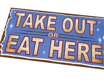 Restaurant Take Out Sign - Etsy