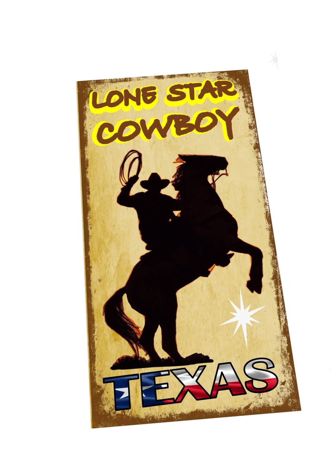 Cowboy Wild West Metal Sign Wall Plaque Rodeo Cowboy Sign Western Ranch ...