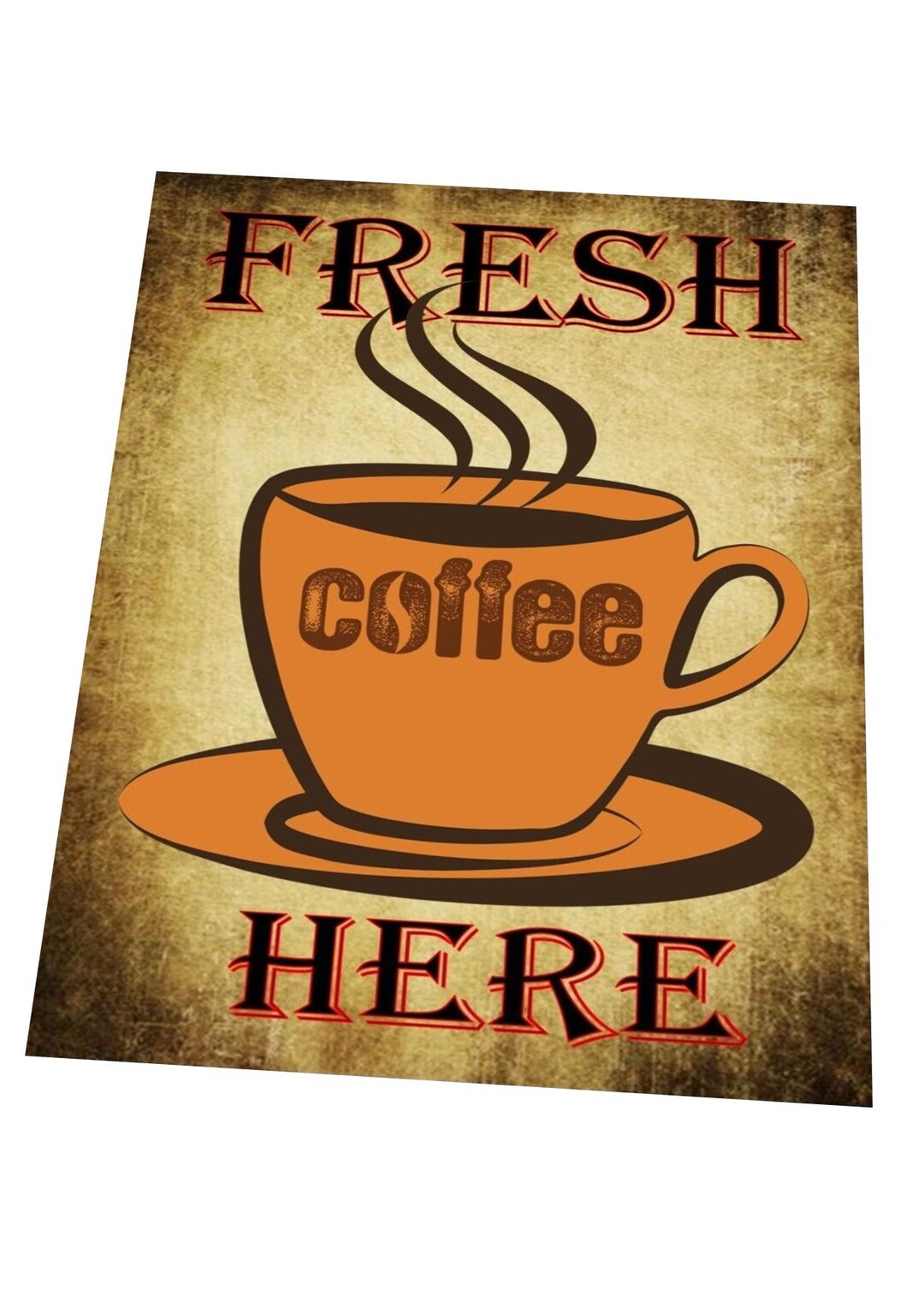 Retro Coffee Shop Sign Fresh Coffee Here Sign Retro Café Sign Vintage ...