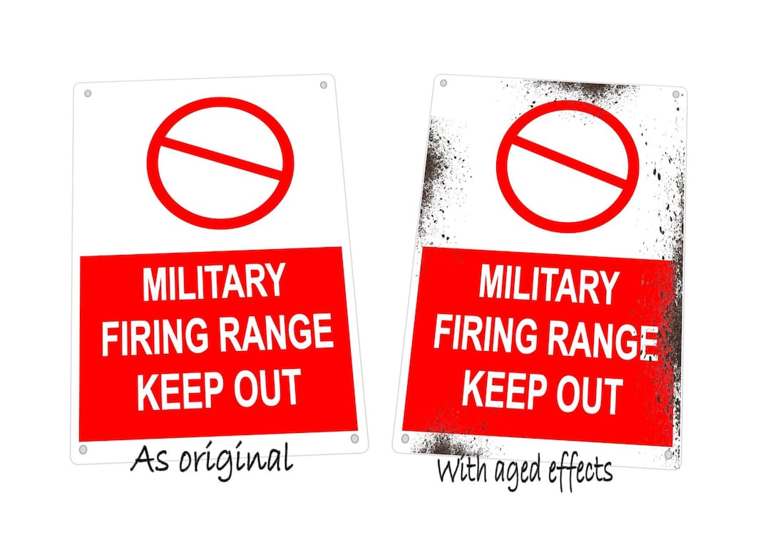 Military Base Firing Range Metal Sign, Novelty Firing Range Sign, Army ...
