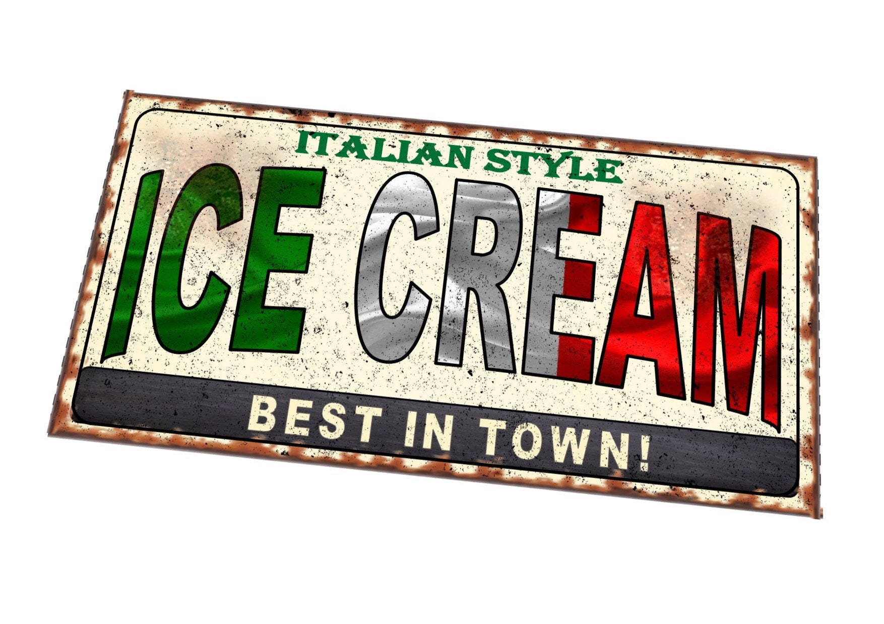 Italian Ice Cream Retro Style Sign Restaurant Sign Metal - Etsy