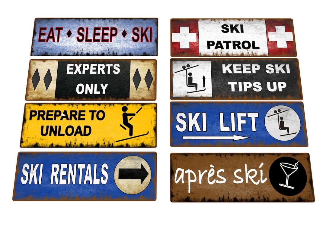 Ski Skiing Signs Vintage Ski Resort Signs Skiing Signs Ski Lift Signs ...