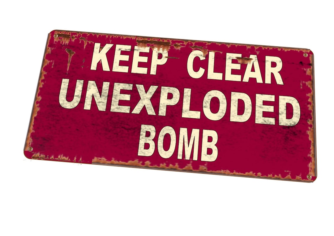 Danger Unexploded Bomb Man Cave Sign WW2 Air Force Sign Military WW2 ...