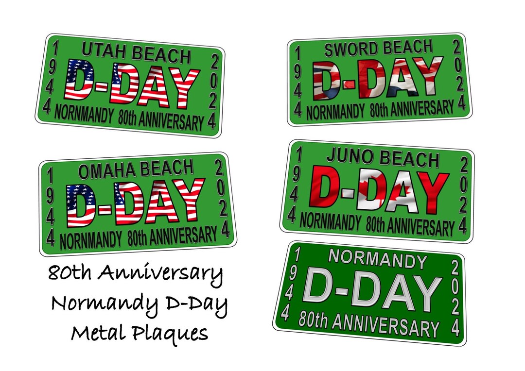 D-day Normandy Landings Anniversary Metal Wall Plaque Signs, Normandy ...