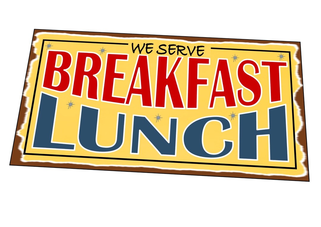 Café Breakfast Lunch Retro Style Sign Restaurant Sign Metal Vintage ...
