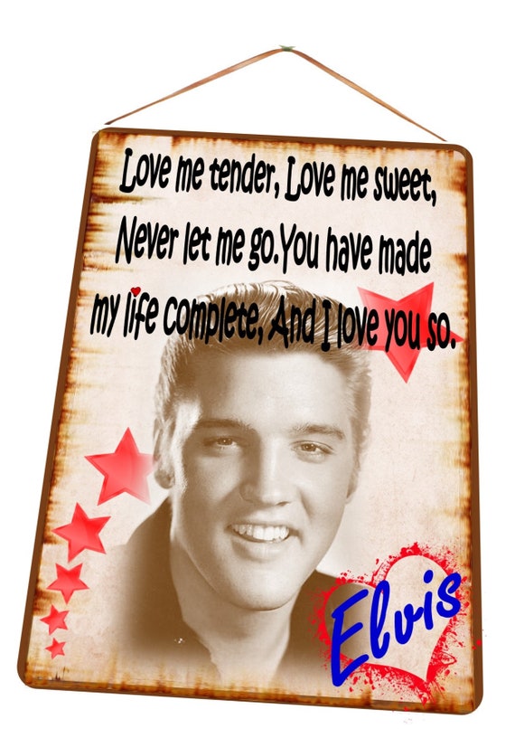 Retro Elvis Presley Sign 1950s Vintage Music Sign Love Me - Etsy