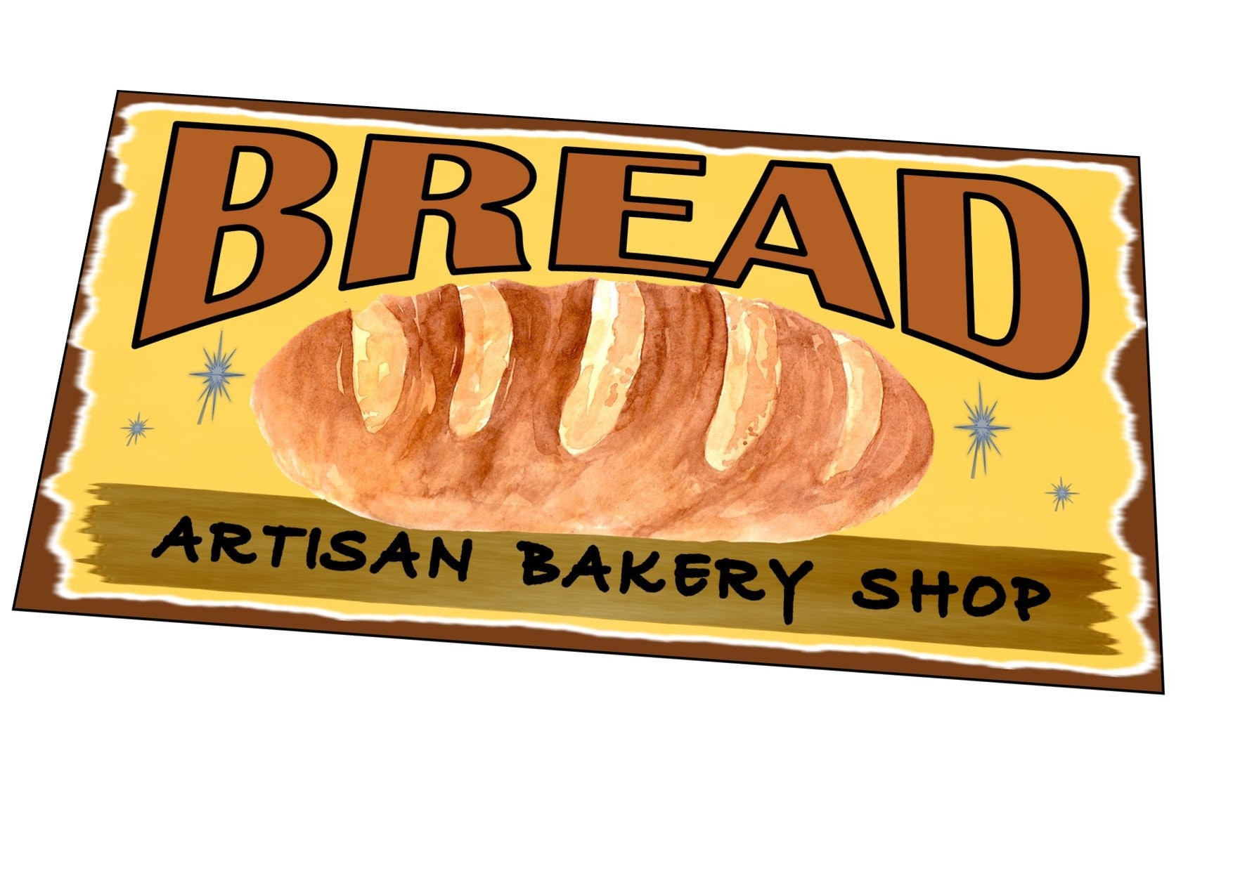 Bakery Bread Shop Retro Style Sign Artisan Bread Sign Metal Vintage ...