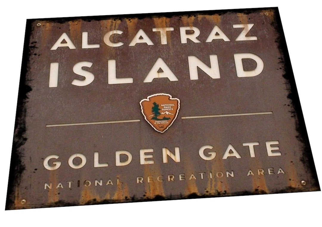 Vintage Alcatraz Sign Reproduction Alcatraz Prison Sign Vintage Style ...