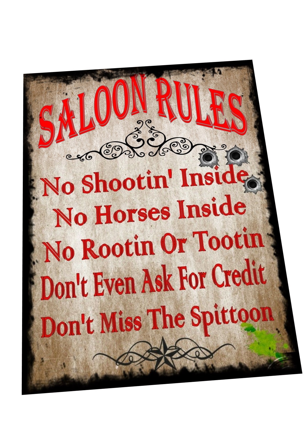 Cowboy Sign Saloon Rules Sign Retro Sign Novelty Fun - Etsy